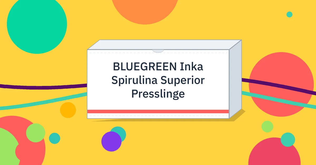 Symbolbild: Packung mit der Aufschrift BLUEGREEN Inka Spirulina Superior Presslinge (PZN 13709533) – Verfügbarkeit und Bezug in Apotheken in Frankfurt am Main