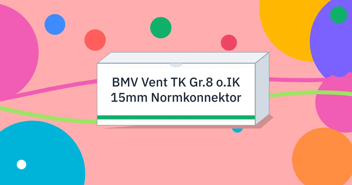 Symbolbild: Packung mit der Aufschrift BMV Vent TK Gr.8 o.IK 15mm Normkonnektor (PZN 18384395) – Verfügbarkeit und Bezug in Apotheken in Frankfurt am Main