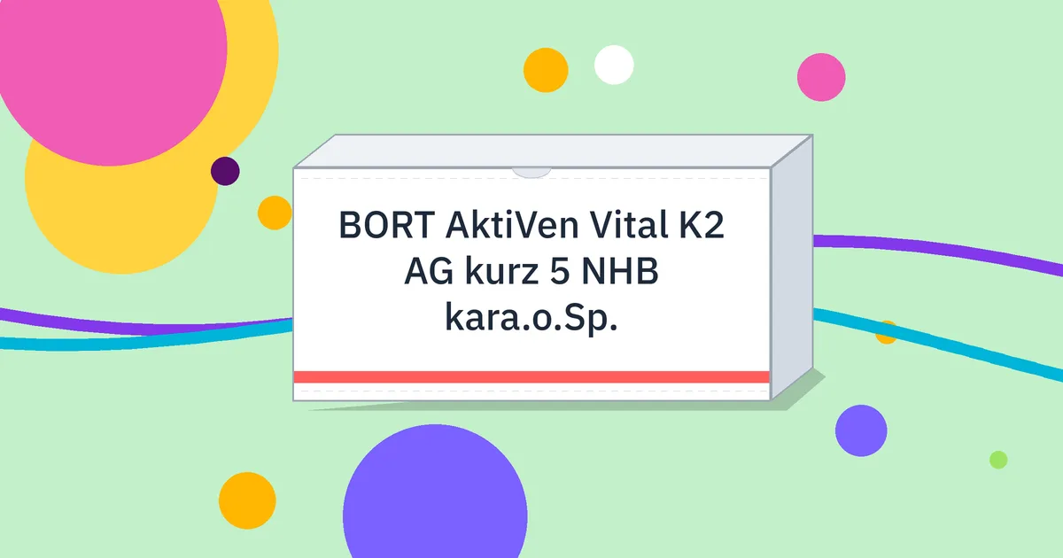 Symbolbild: Packung mit der Aufschrift BORT AktiVen Vital K2 AG kurz 5 NHB kara.o.Sp. (PZN 12384069) – Verfügbarkeit und Bezug in Apotheken in Frankfurt am Main