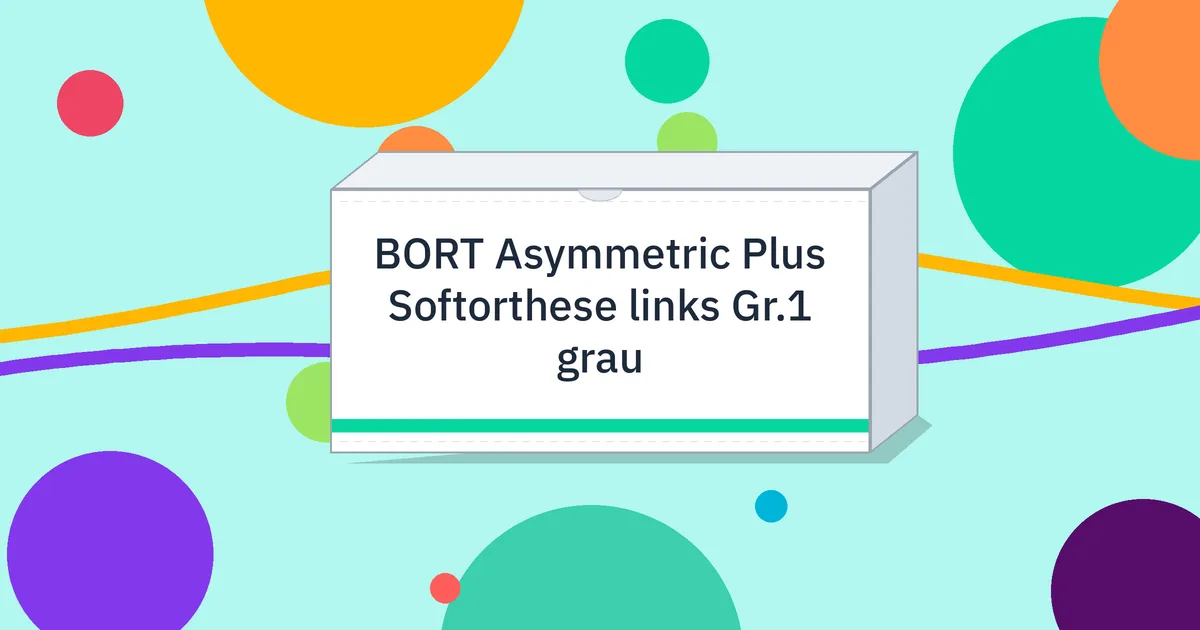 Symbolbild: Packung mit der Aufschrift BORT Asymmetric Plus Softorthese links Gr.1 grau (PZN 20105416) – Verfügbarkeit und Bezug in Apotheken in Frankfurt am Main