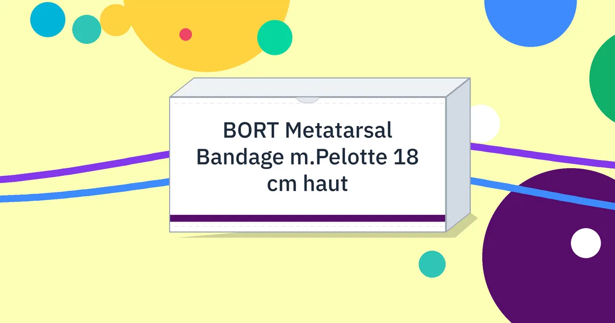 Symbolbild: Packung mit der Aufschrift BORT Metatarsal Bandage m.Pelotte 18 cm haut (PZN 03267212) – Verfügbarkeit und Bezug in Apotheken in Frankfurt am Main
