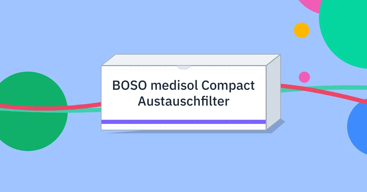 Symbolbild: Packung mit der Aufschrift BOSO medisol Compact Austauschfilter (PZN 13583339) – Verfügbarkeit und Bezug in Apotheken in Frankfurt am Main
