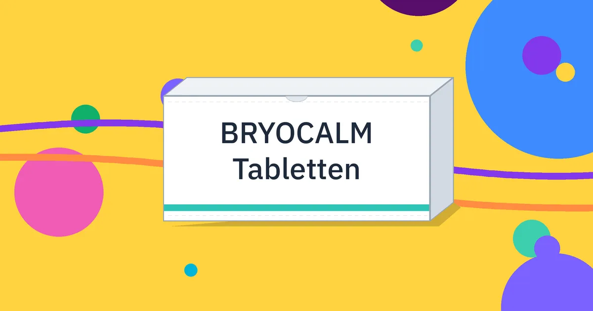 Symbolbild: Packung mit der Aufschrift BRYOCALM Tabletten (PZN 19691159) – Verfügbarkeit und Bezug in Apotheken in Frankfurt am Main