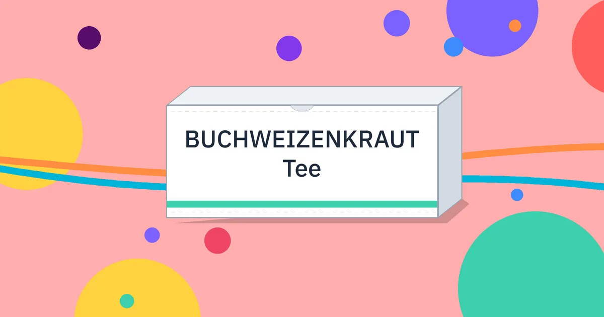 Symbolbild: Packung mit der Aufschrift BUCHWEIZENKRAUT Tee (PZN 07779400) – Verfügbarkeit und Bezug in Apotheken in Frankfurt am Main