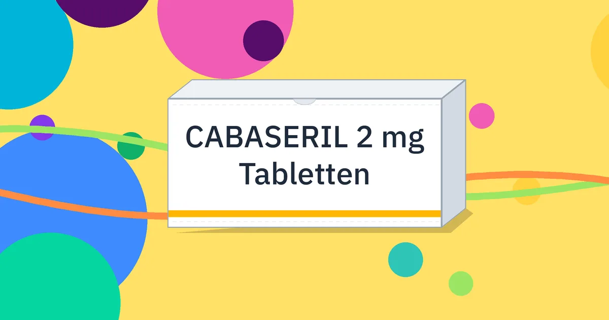 Symbolbild: Packung mit der Aufschrift CABASERIL 2 mg Tabletten (PZN 07729690) – Verfügbarkeit und Bezug in Apotheken in Frankfurt am Main