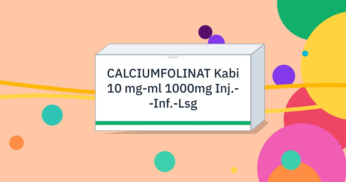 Symbolbild: Packung mit der Aufschrift CALCIUMFOLINAT Kabi 10 mg-ml 1000mg Inj.--Inf.-Lsg (PZN 12412222) – Verfügbarkeit und Bezug in Apotheken in Frankfurt am Main