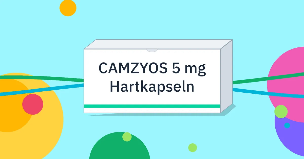 Symbolbild: Packung mit der Aufschrift CAMZYOS 5 mg Hartkapseln (PZN 19476484) – Verfügbarkeit und Bezug in Apotheken in Frankfurt am Main