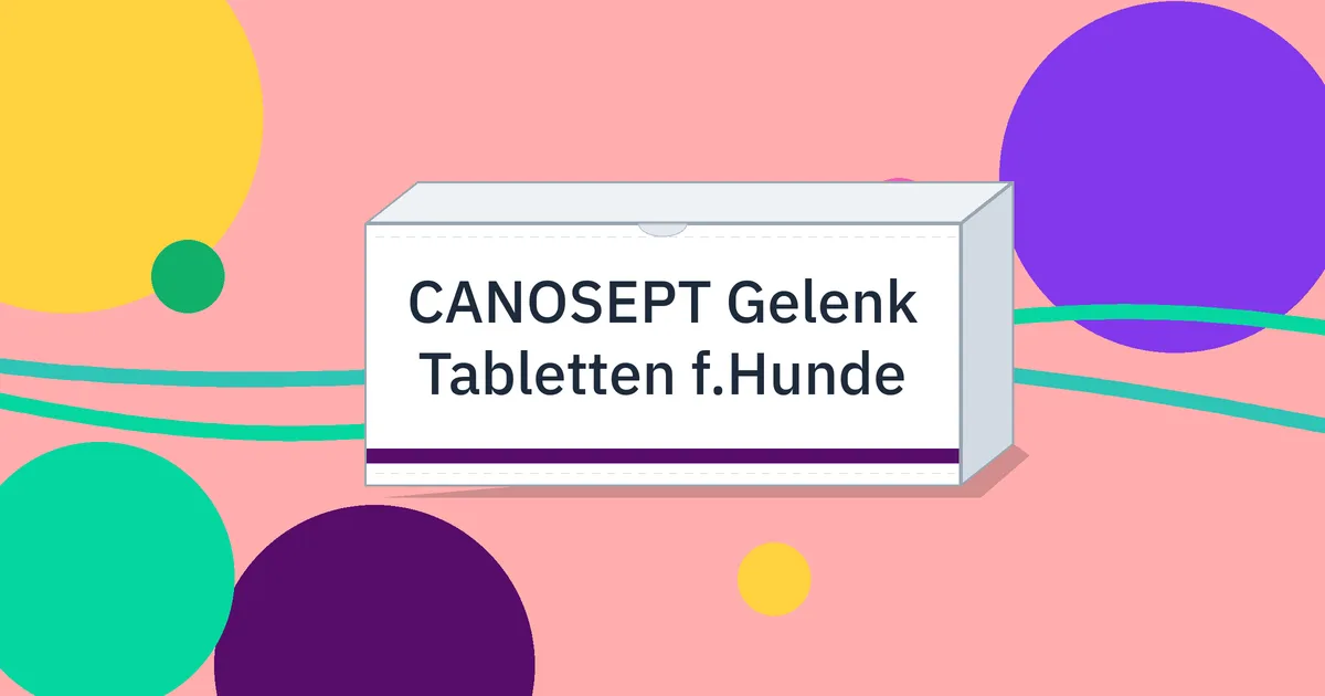 Symbolbild: Packung mit der Aufschrift CANOSEPT Gelenk Tabletten f.Hunde (PZN 19117265) – Verfügbarkeit und Bezug in Apotheken in Frankfurt am Main