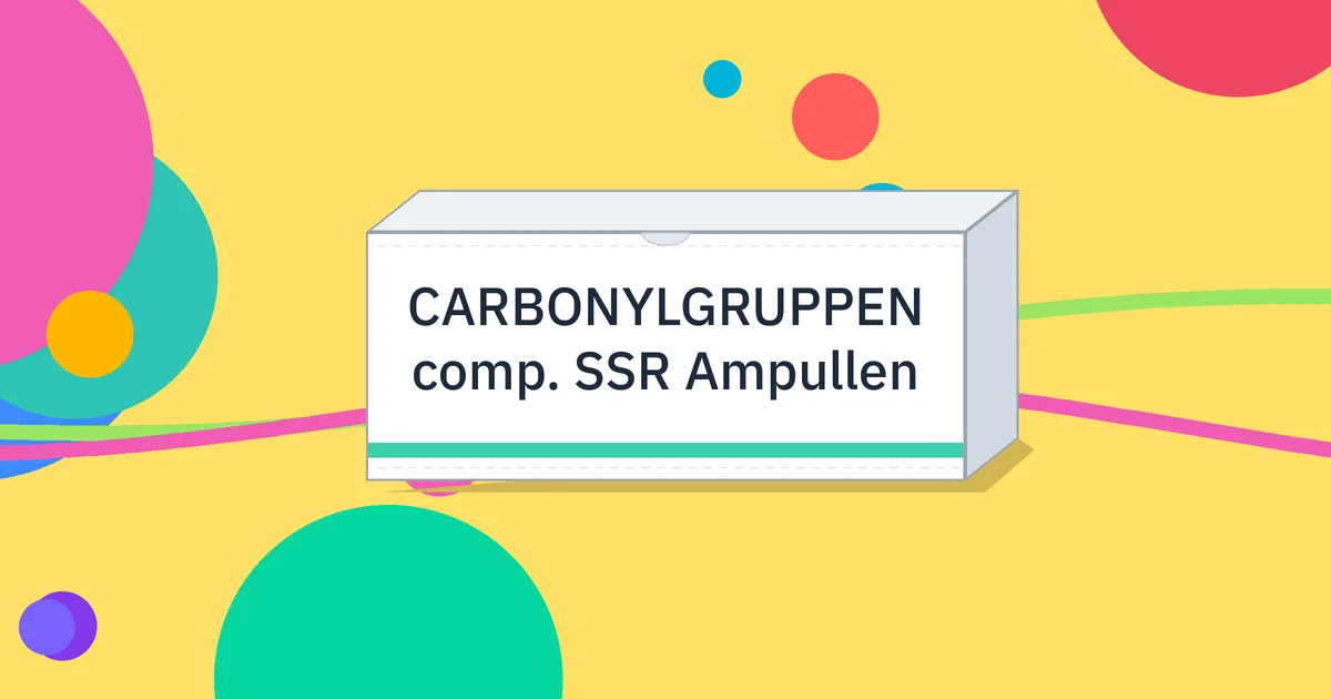 Symbolbild: Packung mit der Aufschrift CARBONYLGRUPPEN comp. SSR Ampullen (PZN 09918030) – Verfügbarkeit und Bezug in Apotheken in Frankfurt am Main