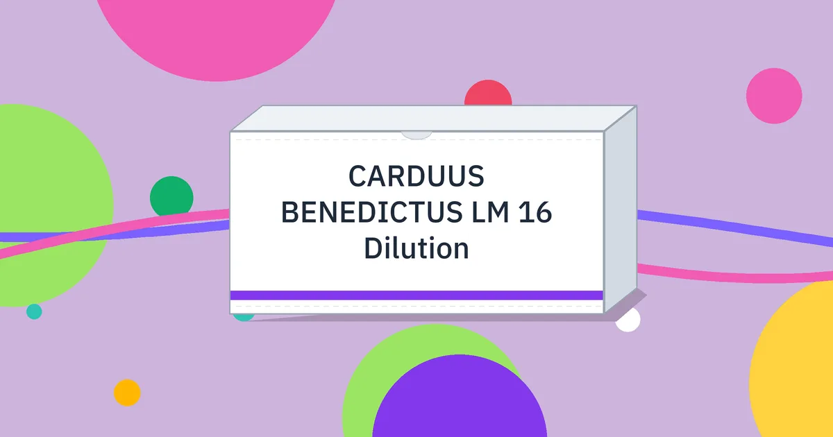 Symbolbild: Packung mit der Aufschrift CARDUUS BENEDICTUS LM 16 Dilution (PZN 13430133) – Verfügbarkeit und Bezug in Apotheken in Frankfurt am Main