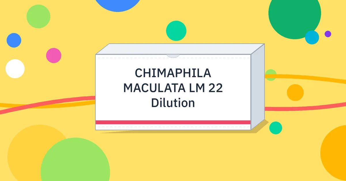 Symbolbild: Packung mit der Aufschrift CHIMAPHILA MACULATA LM 22 Dilution (PZN 13441912) – Verfügbarkeit und Bezug in Apotheken in Frankfurt am Main