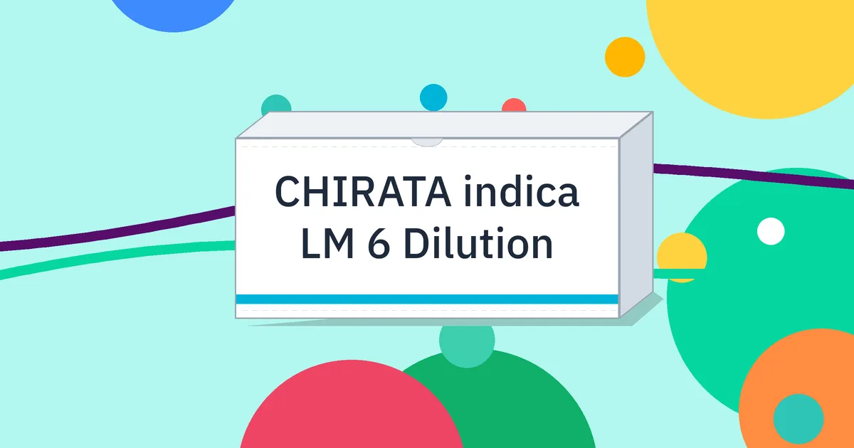 Symbolbild: Packung mit der Aufschrift CHIRATA indica LM 6 Dilution (PZN 13443549) – Verfügbarkeit und Bezug in Apotheken in Frankfurt am Main