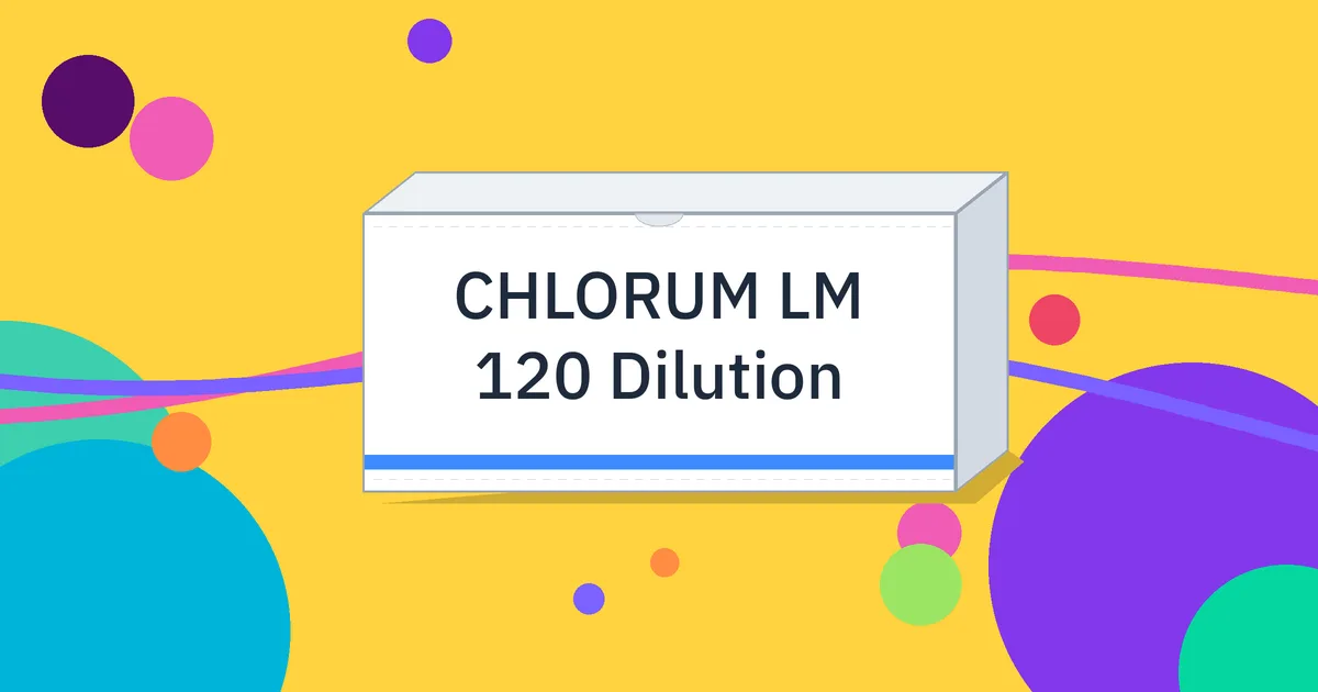 Symbolbild: Packung mit der Aufschrift CHLORUM LM 120 Dilution (PZN 12816764) – Verfügbarkeit und Bezug in Apotheken in Frankfurt am Main