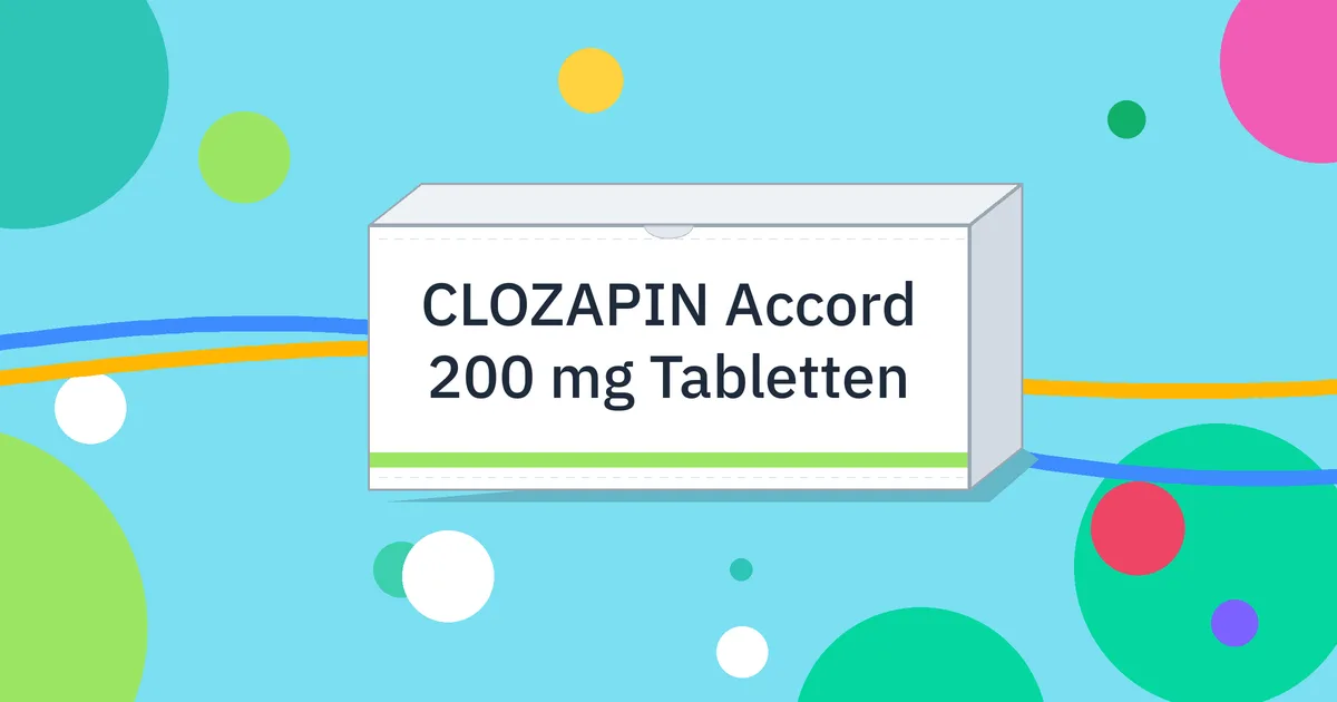 Symbolbild: Packung mit der Aufschrift CLOZAPIN Accord 200 mg Tabletten (PZN 19103286) – Verfügbarkeit und Bezug in Apotheken in Frankfurt am Main