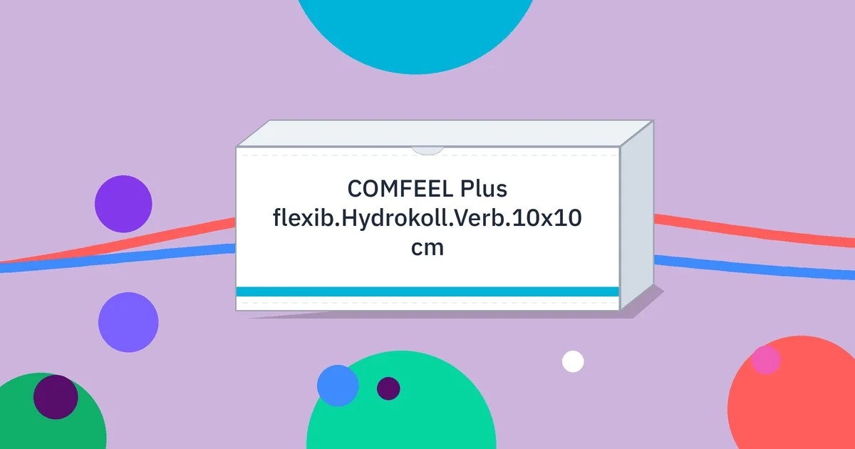 Symbolbild: Packung mit der Aufschrift COMFEEL Plus flexib.Hydrokoll.Verb.10x10 cm (PZN 15226951) – Verfügbarkeit und Bezug in Apotheken in Frankfurt am Main