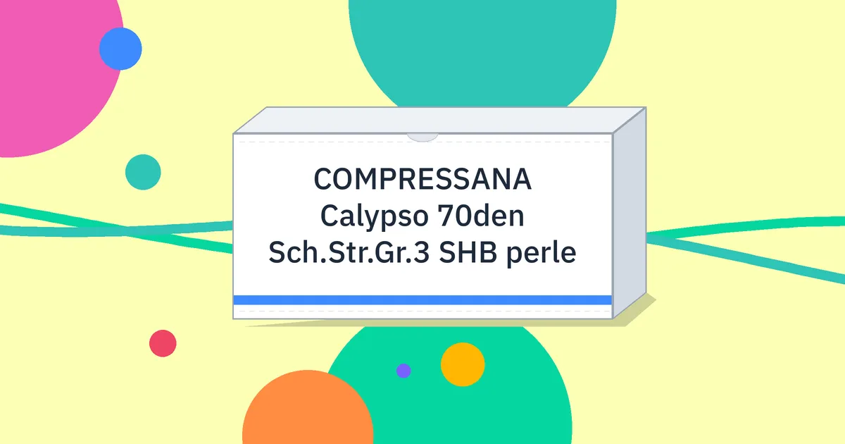 Symbolbild: Packung mit der Aufschrift COMPRESSANA Calypso 70den Sch.Str.Gr.3 SHB perle (PZN 08910894) – Verfügbarkeit und Bezug in Apotheken in Frankfurt am Main