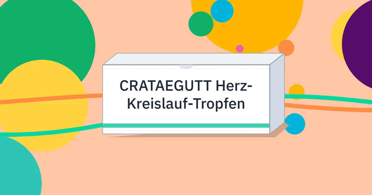 Symbolbild: Packung mit der Aufschrift CRATAEGUTT Herz-Kreislauf-Tropfen (PZN 11885622) – Verfügbarkeit und Bezug in Apotheken in Frankfurt am Main