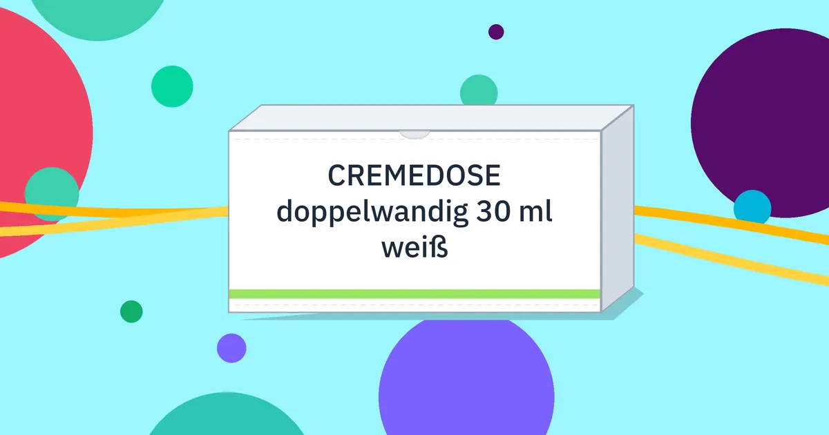 Symbolbild: Packung mit der Aufschrift CREMEDOSE doppelwandig 30 ml weiß (PZN 01382185) – Verfügbarkeit und Bezug in Apotheken in Frankfurt am Main