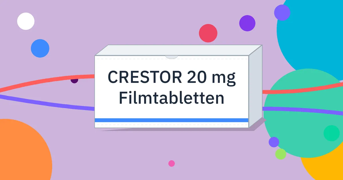 Symbolbild: Packung mit der Aufschrift CRESTOR 20 mg Filmtabletten (PZN 17447998) – Verfügbarkeit und Bezug in Apotheken in Frankfurt am Main