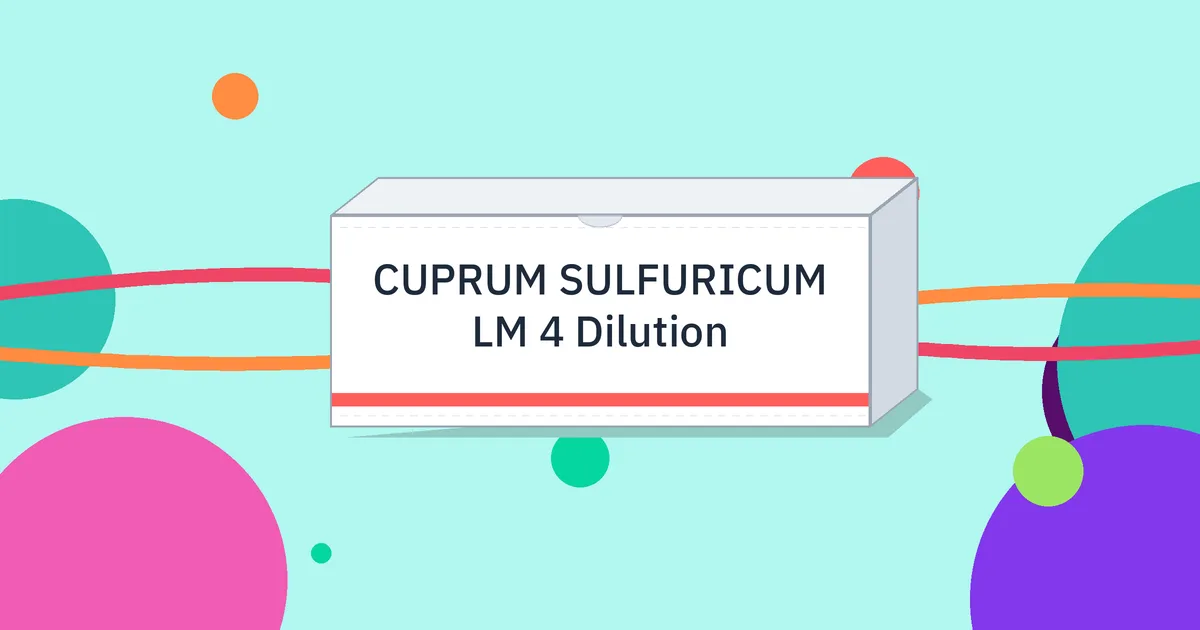 Symbolbild: Packung mit der Aufschrift CUPRUM SULFURICUM LM 4 Dilution (PZN 12838955) – Verfügbarkeit und Bezug in Apotheken in Frankfurt am Main
