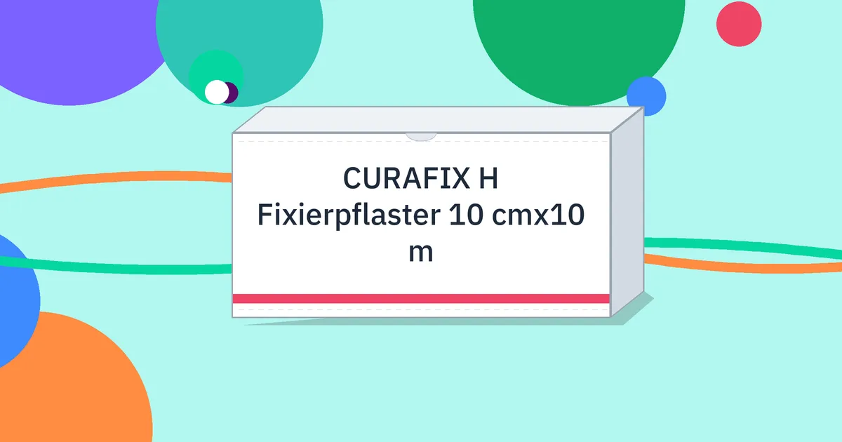 Symbolbild: Packung mit der Aufschrift CURAFIX H Fixierpflaster 10 cmx10 m (PZN 15420699) – Verfügbarkeit und Bezug in Apotheken in Frankfurt am Main