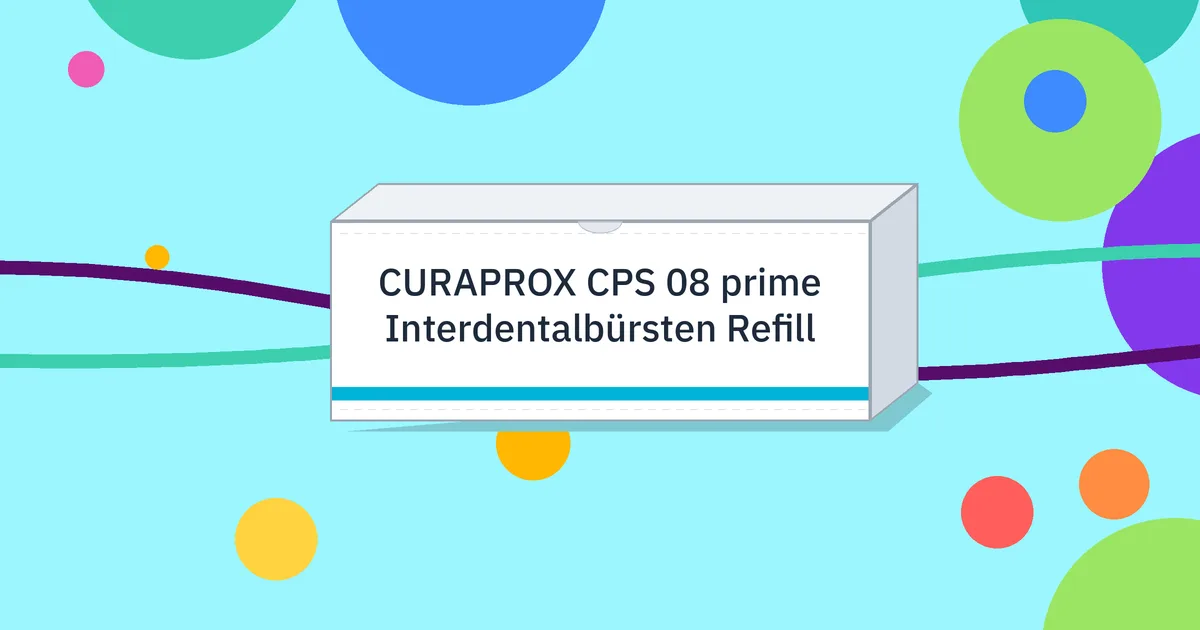 Symbolbild: Packung mit der Aufschrift CURAPROX CPS 08 prime Interdentalbürsten Refill (PZN 16166429) – Verfügbarkeit und Bezug in Apotheken in Frankfurt am Main