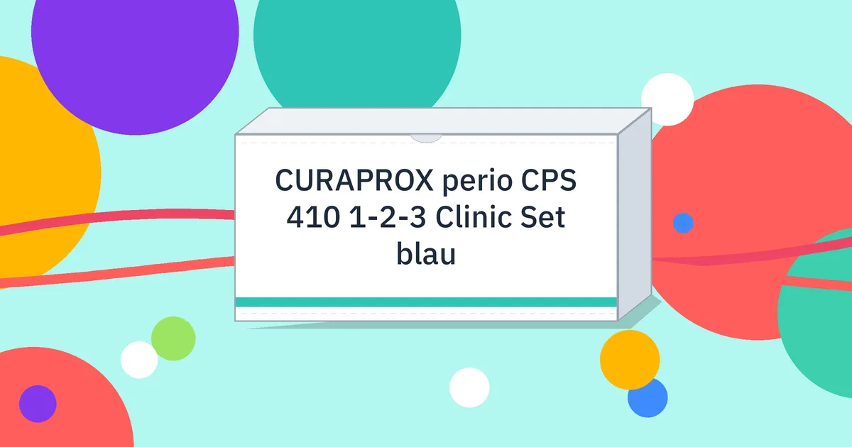 Symbolbild: Packung mit der Aufschrift CURAPROX perio CPS 410 1-2-3 Clinic Set blau (PZN 16242840) – Verfügbarkeit und Bezug in Apotheken in Frankfurt am Main