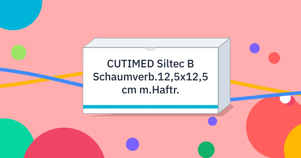 Symbolbild: Packung mit der Aufschrift CUTIMED Siltec B Schaumverb.12,5x12,5 cm m.Haftr. (PZN 18189009) – Verfügbarkeit und Bezug in Apotheken in Frankfurt am Main