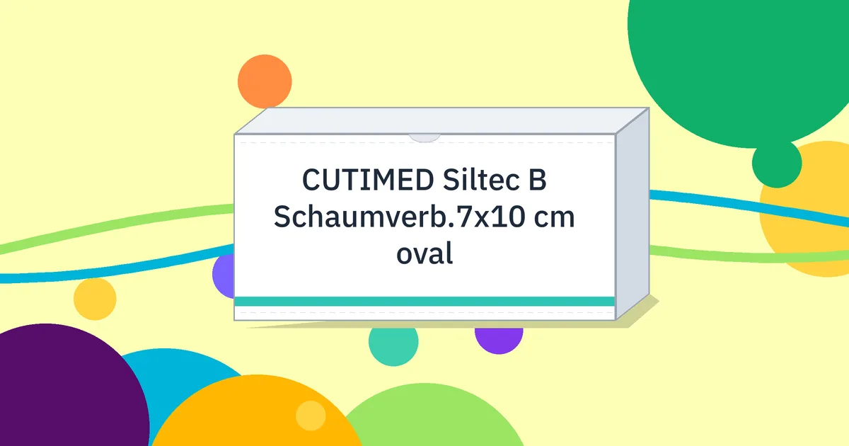 Symbolbild: Packung mit der Aufschrift CUTIMED Siltec B Schaumverb.7x10 cm oval (PZN 18303764) – Verfügbarkeit und Bezug in Apotheken in Frankfurt am Main