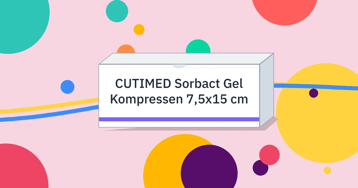 Symbolbild: Packung mit der Aufschrift CUTIMED Sorbact Gel Kompressen 7,5x15 cm (PZN 19959024) – Verfügbarkeit und Bezug in Apotheken in Frankfurt am Main