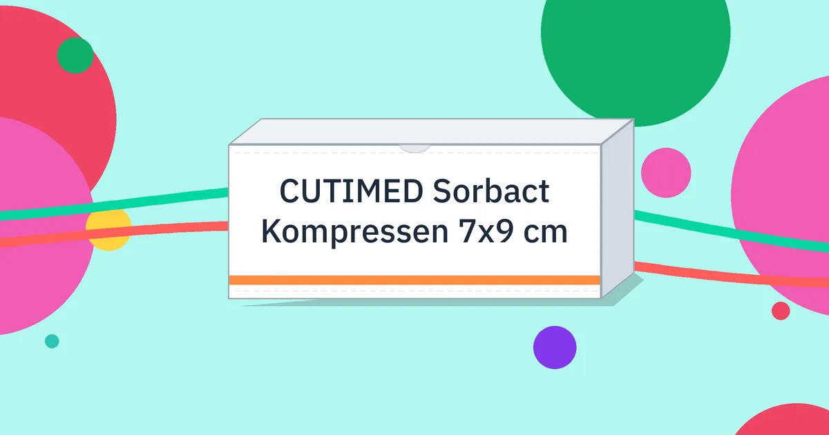 Symbolbild: Packung mit der Aufschrift CUTIMED Sorbact Kompressen 7x9 cm (PZN 17755872) – Verfügbarkeit und Bezug in Apotheken in Frankfurt am Main