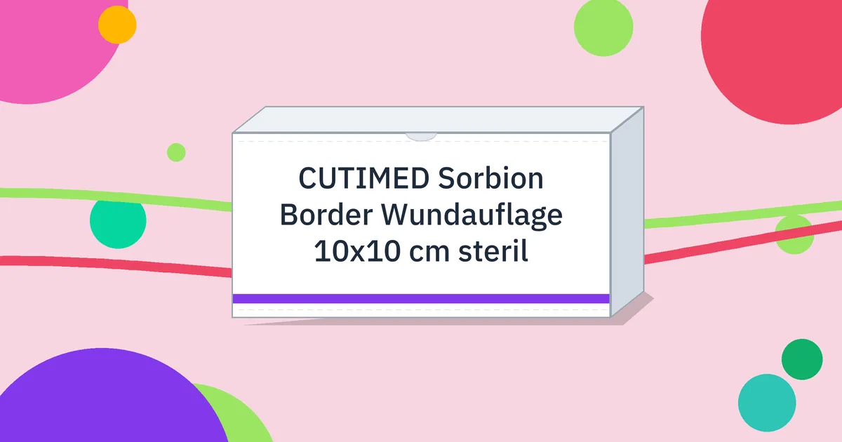 Symbolbild: Packung mit der Aufschrift CUTIMED Sorbion Border Wundauflage 10x10 cm steril (PZN 16792322) – Verfügbarkeit und Bezug in Apotheken in Frankfurt am Main