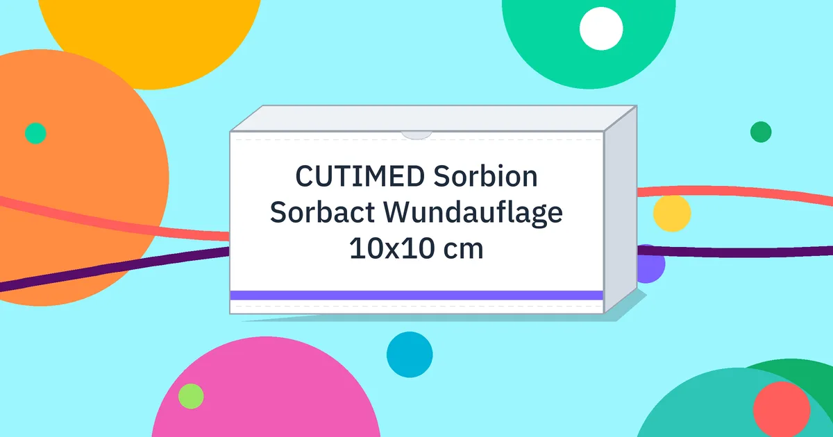 Symbolbild: Packung mit der Aufschrift CUTIMED Sorbion Sorbact Wundauflage 10x10 cm (PZN 19699994) – Verfügbarkeit und Bezug in Apotheken in Frankfurt am Main