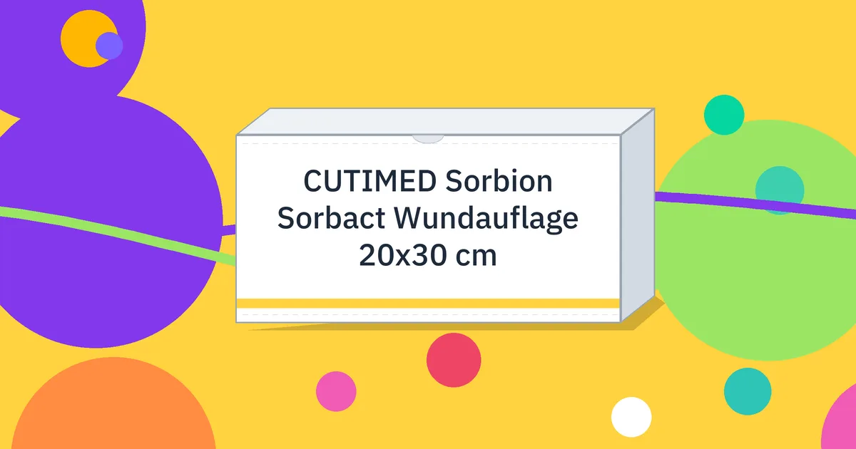Symbolbild: Packung mit der Aufschrift CUTIMED Sorbion Sorbact Wundauflage 20x30 cm (PZN 16789024) – Verfügbarkeit und Bezug in Apotheken in Frankfurt am Main