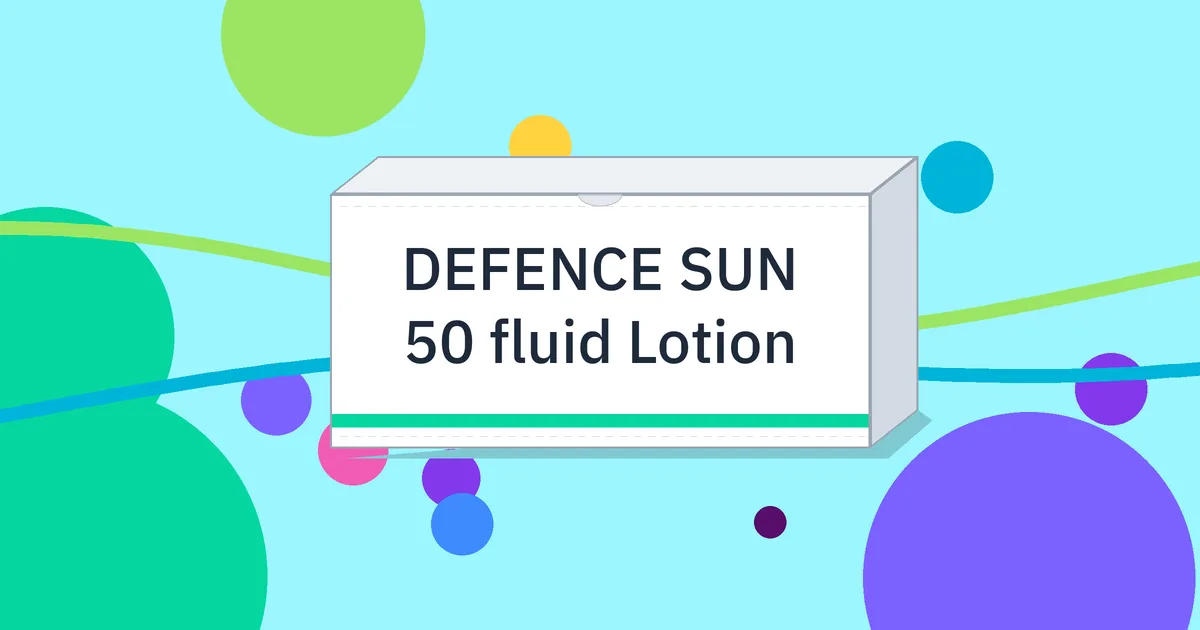 Symbolbild: Packung mit der Aufschrift DEFENCE SUN 50 fluid Lotion (PZN 11892510) – Verfügbarkeit und Bezug in Apotheken in Frankfurt am Main