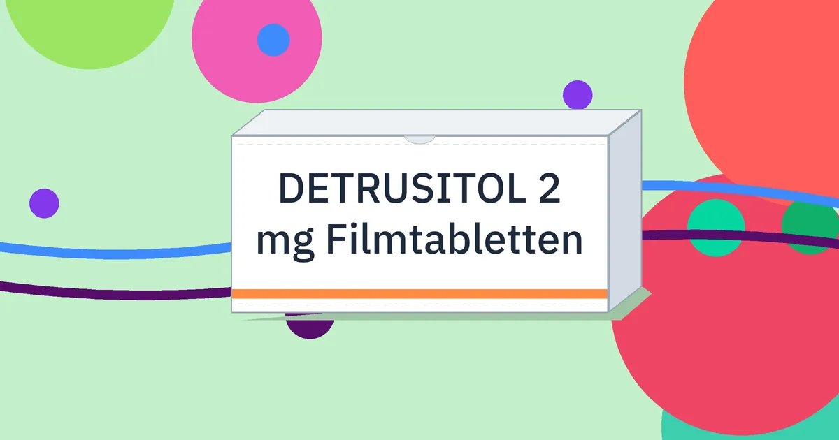 Symbolbild: Packung mit der Aufschrift DETRUSITOL 2 mg Filmtabletten (PZN 06306562) – Verfügbarkeit und Bezug in Apotheken in Frankfurt am Main