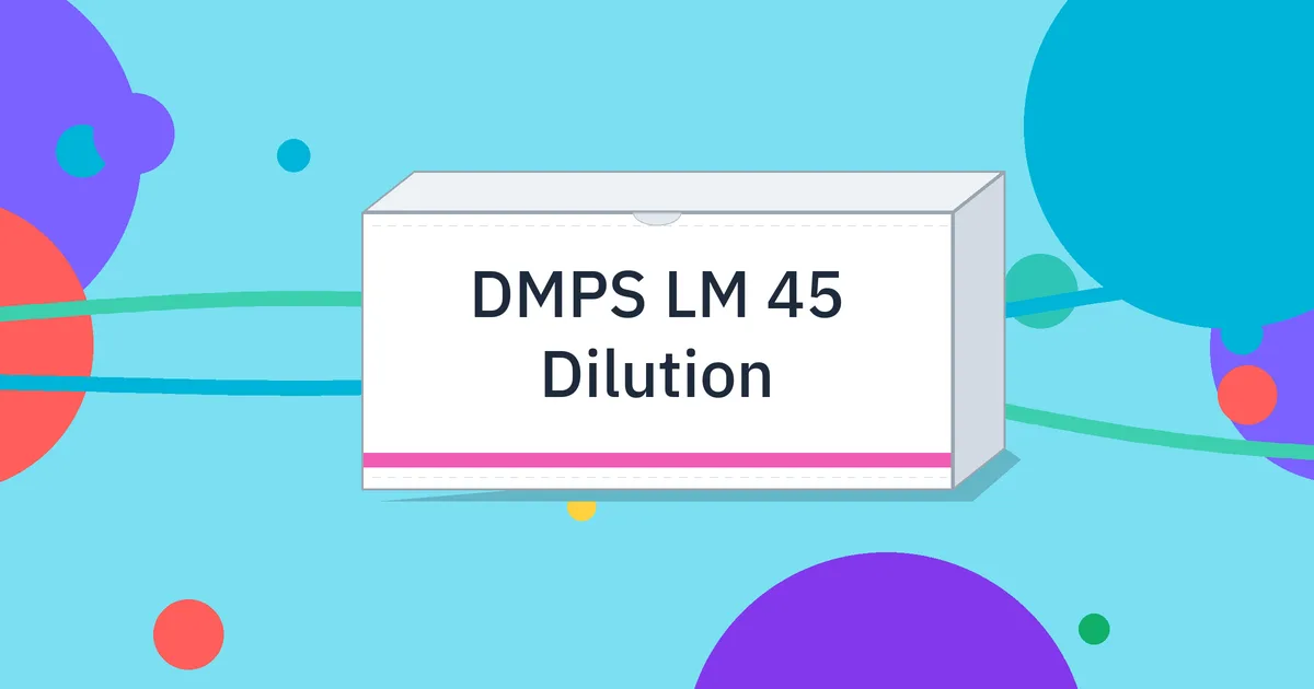 Symbolbild: Packung mit der Aufschrift DMPS LM 45 Dilution (PZN 13466332) – Verfügbarkeit und Bezug in Apotheken in Frankfurt am Main