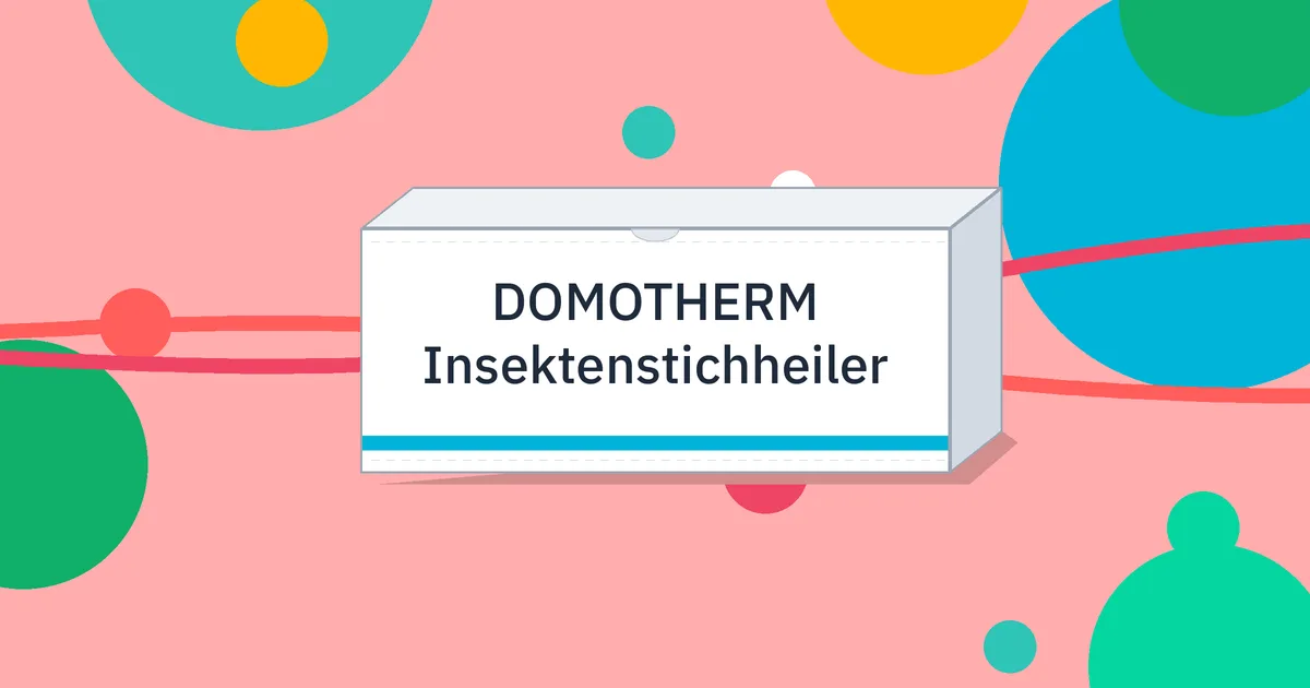 Symbolbild: Packung mit der Aufschrift DOMOTHERM Insektenstichheiler (PZN 19279631) – Verfügbarkeit und Bezug in Apotheken in Frankfurt am Main