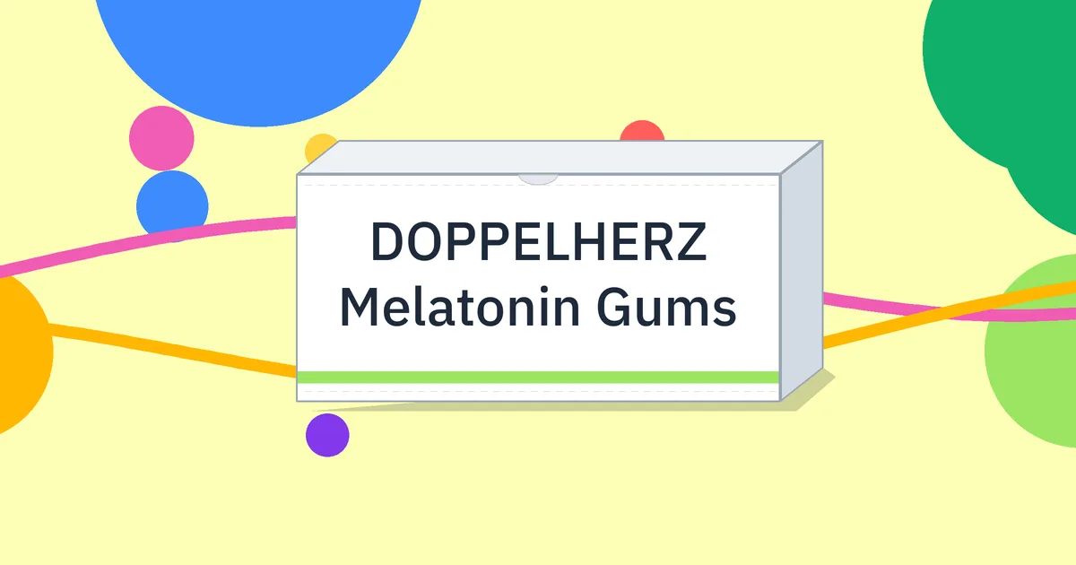 Symbolbild: Packung mit der Aufschrift DOPPELHERZ Melatonin Gums (PZN 18129355) – Verfügbarkeit und Bezug in Apotheken in Frankfurt am Main