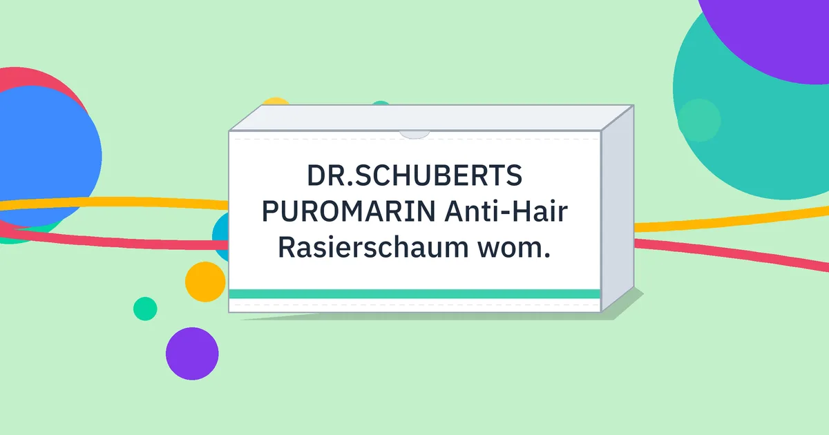 Symbolbild: Packung mit der Aufschrift DR.SCHUBERTS PUROMARIN Anti-Hair Rasierschaum wom. (PZN 10746338) – Verfügbarkeit und Bezug in Apotheken in Frankfurt am Main