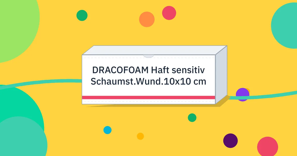Symbolbild: Packung mit der Aufschrift DRACOFOAM Haft sensitiv Schaumst.Wund.10x10 cm (PZN 10342115) – Verfügbarkeit und Bezug in Apotheken in Frankfurt am Main
