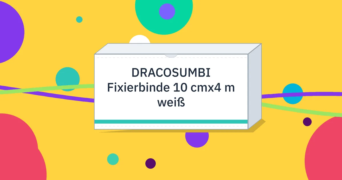 Symbolbild: Packung mit der Aufschrift DRACOSUMBI Fixierbinde 10 cmx4 m weiß (PZN 01661560) – Verfügbarkeit und Bezug in Apotheken in Frankfurt am Main
