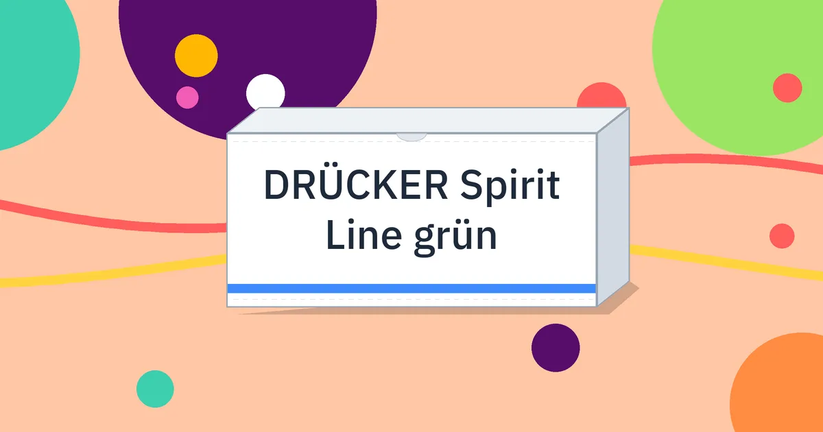 Symbolbild: Packung mit der Aufschrift DRÜCKER Spirit Line grün (PZN 01516562) – Verfügbarkeit und Bezug in Apotheken in Frankfurt am Main