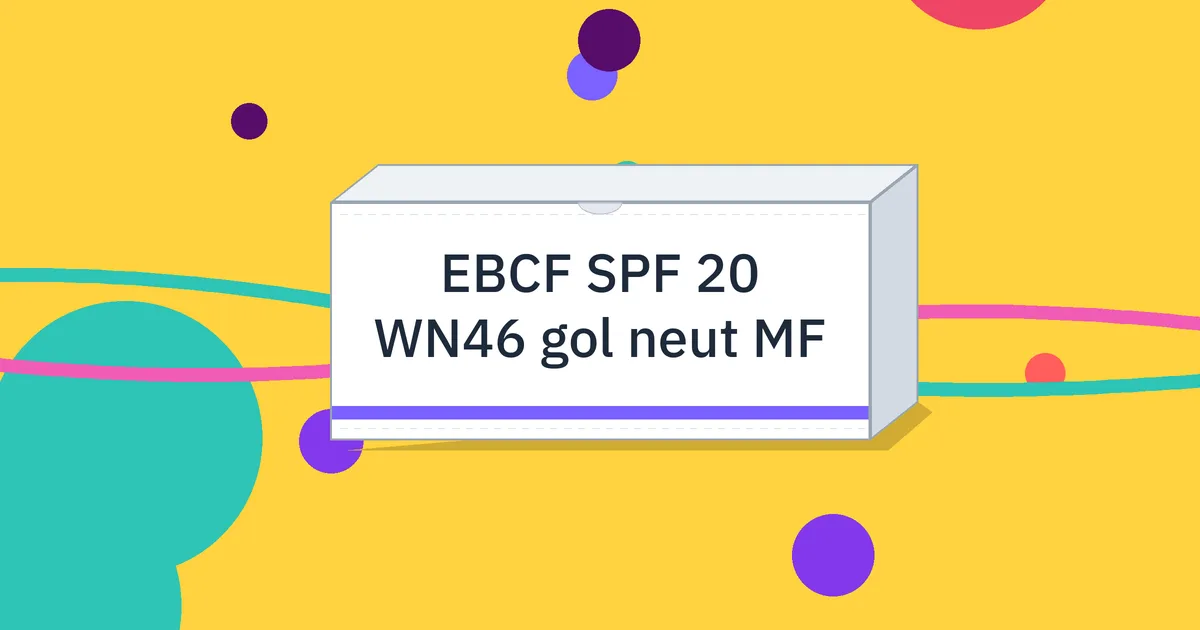 Symbolbild: Packung mit der Aufschrift EBCF SPF 20 WN46 gol neut MF (PZN 18895121) – Verfügbarkeit und Bezug in Apotheken in Frankfurt am Main