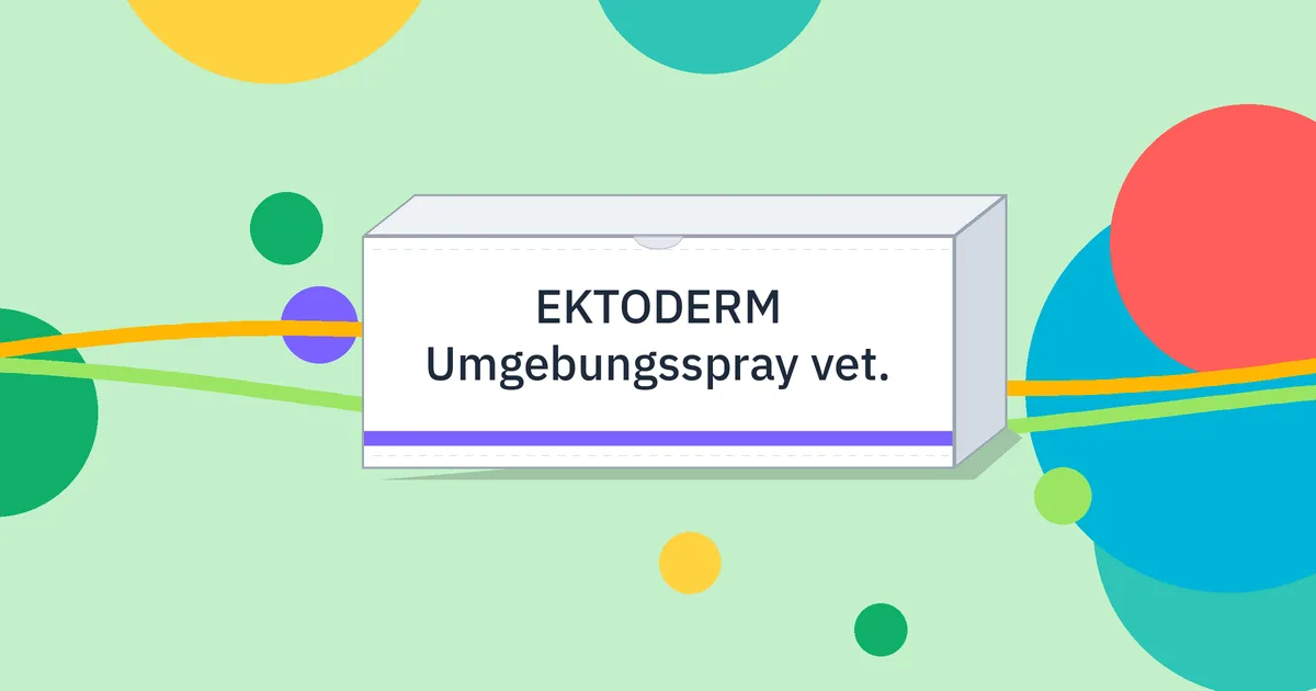 Symbolbild: Packung mit der Aufschrift EKTODERM Umgebungsspray vet. (PZN 10172618) – Verfügbarkeit und Bezug in Apotheken in Frankfurt am Main