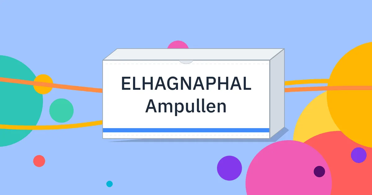Symbolbild: Packung mit der Aufschrift ELHAGNAPHAL Ampullen (PZN 04189796) – Verfügbarkeit und Bezug in Apotheken in Frankfurt am Main