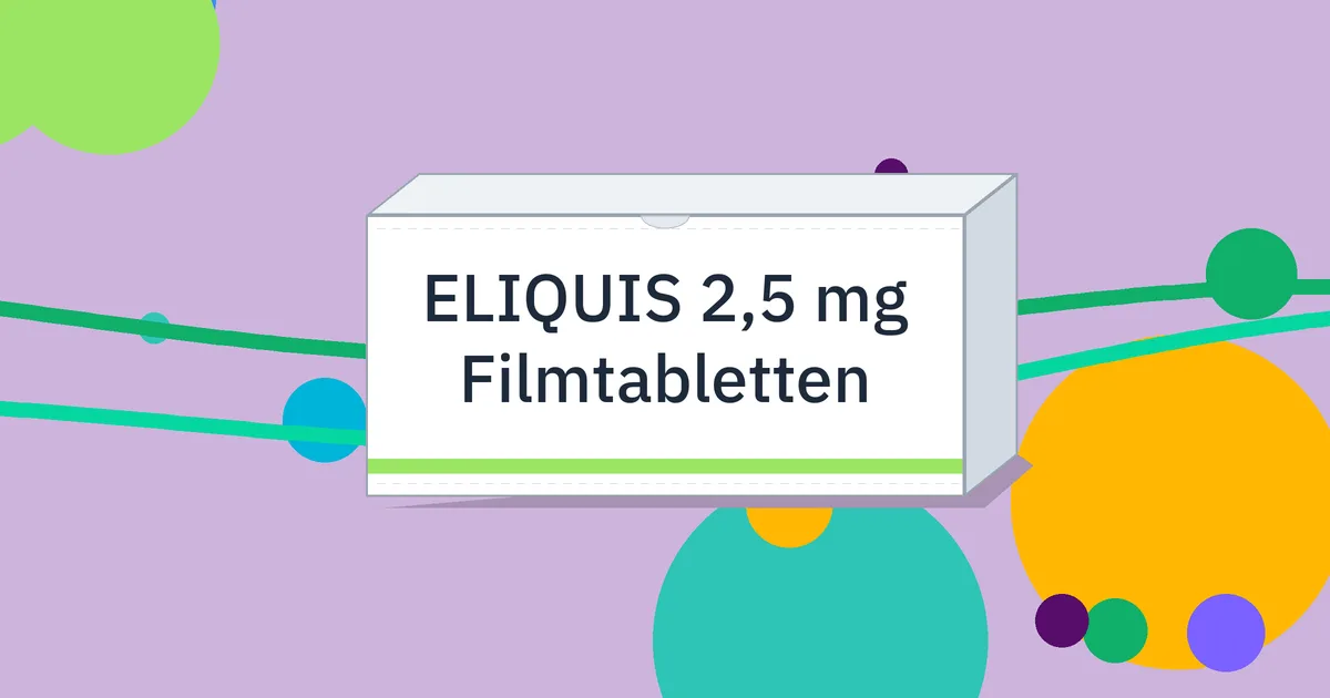 Symbolbild: Packung mit der Aufschrift ELIQUIS 2,5 mg Filmtabletten (PZN 18436637) – Verfügbarkeit und Bezug in Apotheken in Frankfurt am Main