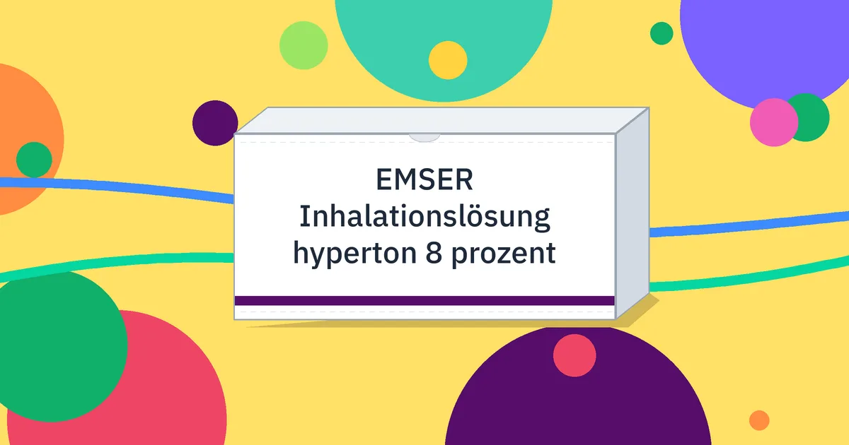 Symbolbild: Packung mit der Aufschrift EMSER Inhalationslösung hyperton 8 prozent (PZN 16851817) – Verfügbarkeit und Bezug in Apotheken in Frankfurt am Main