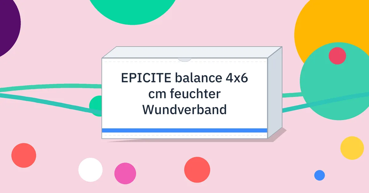 Symbolbild: Packung mit der Aufschrift EPICITE balance 4x6 cm feuchter Wundverband (PZN 18494830) – Verfügbarkeit und Bezug in Apotheken in Frankfurt am Main