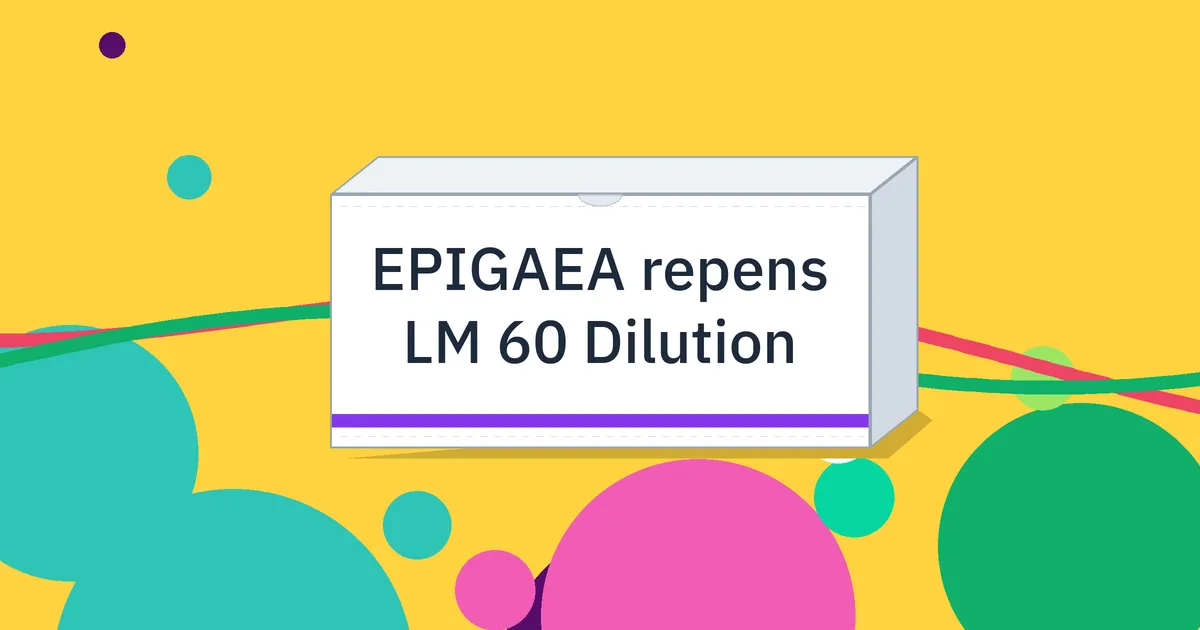 Symbolbild: Packung mit der Aufschrift EPIGAEA repens LM 60 Dilution (PZN 13471882) – Verfügbarkeit und Bezug in Apotheken in Frankfurt am Main